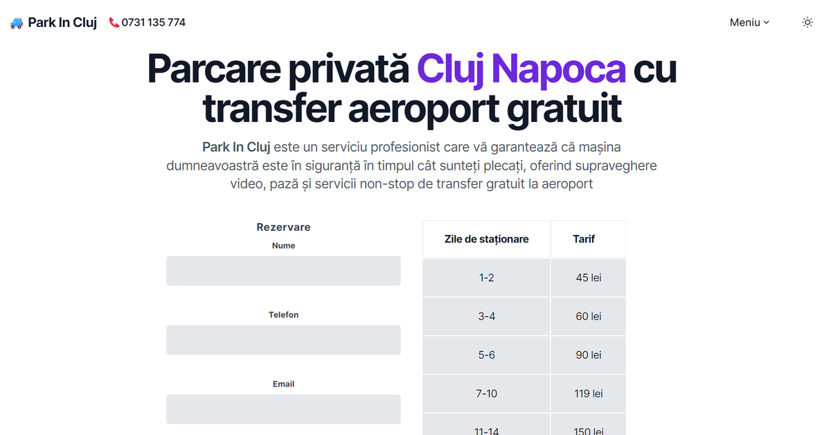 Parcare Aeroport Cluj Napoca - Airport Parking Park In Cluj